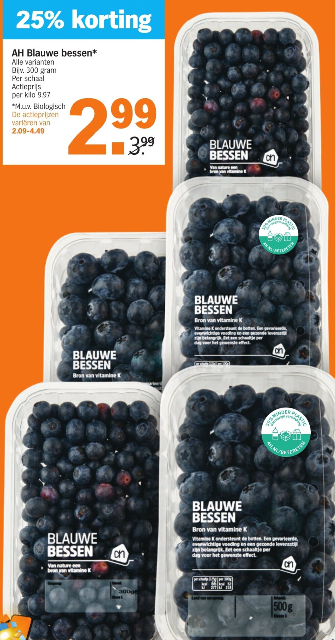 AH Blauwe bessen 300g aanbieding bij Albert Heijn