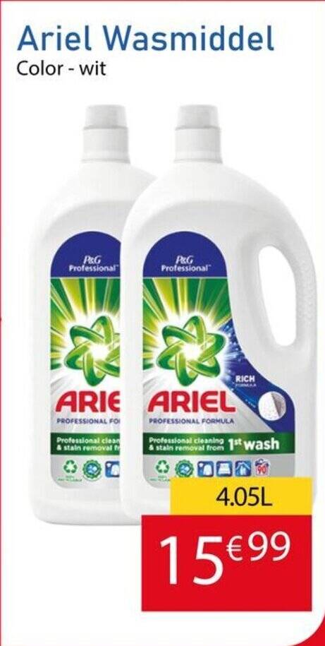 Ariel Wasmiddel 4.05 l aanbieding bij Tanger Markt