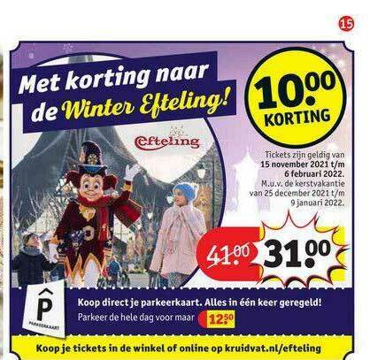 Winter Efteling 10.⁰⁰ Korting aanbieding bij Kruidvat