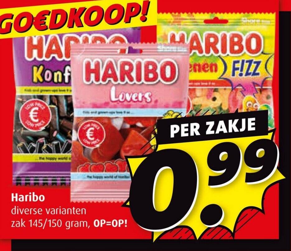 Haribo 145-150 gram aanbieding bij Boni