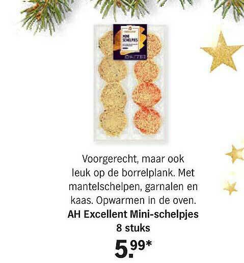 AH Excellent Mini-Schelpjes 8 Stuks aanbieding bij Albert Heijn