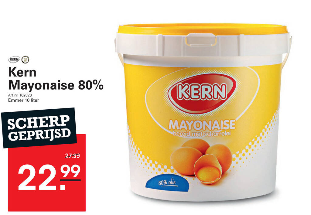 Kern Mayonaise 80% 10 liter aanbieding bij Sligro