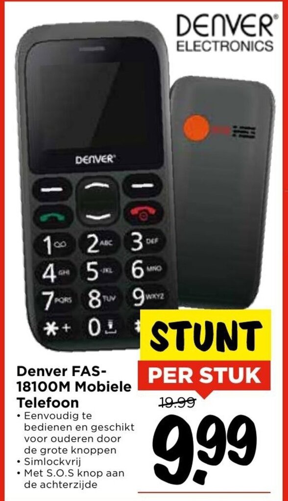 Denver Mobiele telefoon | FAS-18100M aanbieding bij Vomar Voordeelmarkt