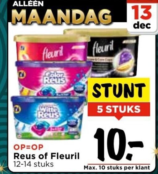 Reus of Fleuril 5*12-14st aanbieding bij Vomar Voordeelmarkt