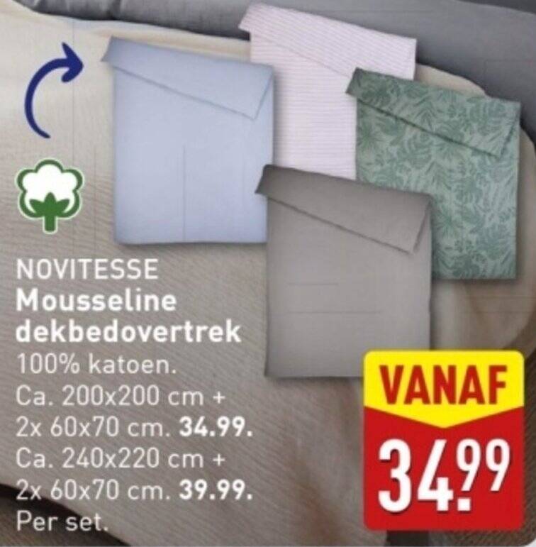 Novitesse Mousseline dekbedovertrek aanbieding bij ALDI