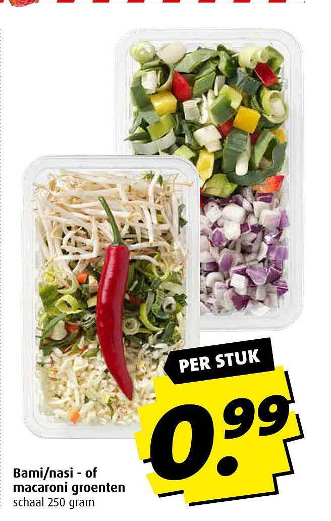 Bami-Nasi - Of Macaroni Groenten aanbieding bij Boni