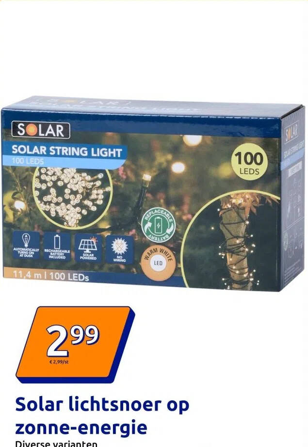 Solar lichtsnoer op zonne-energie aanbieding bij Action