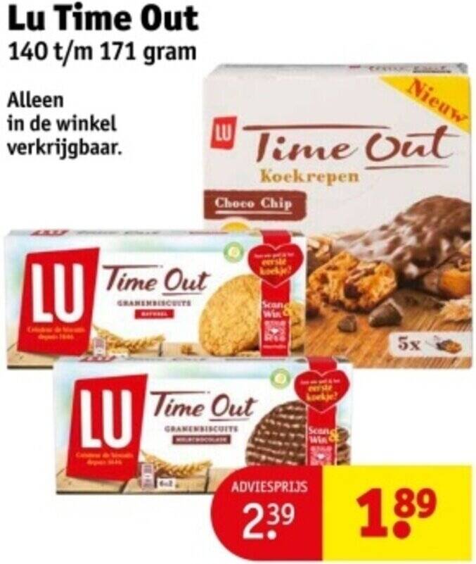 Lu Time Out 140 - 171 g aanbieding bij Kruidvat