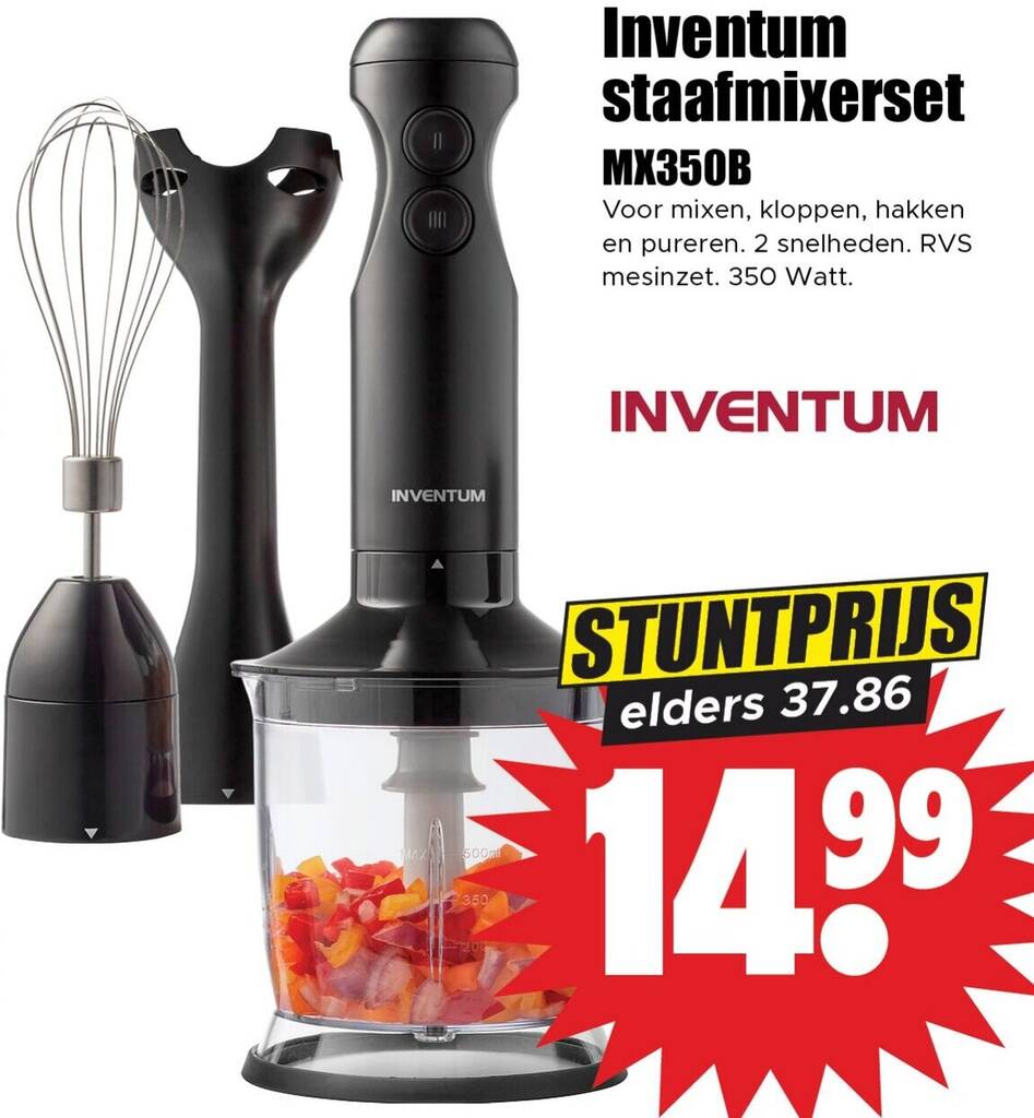 Inventum staafmixerset MX350B aanbieding bij Dirk