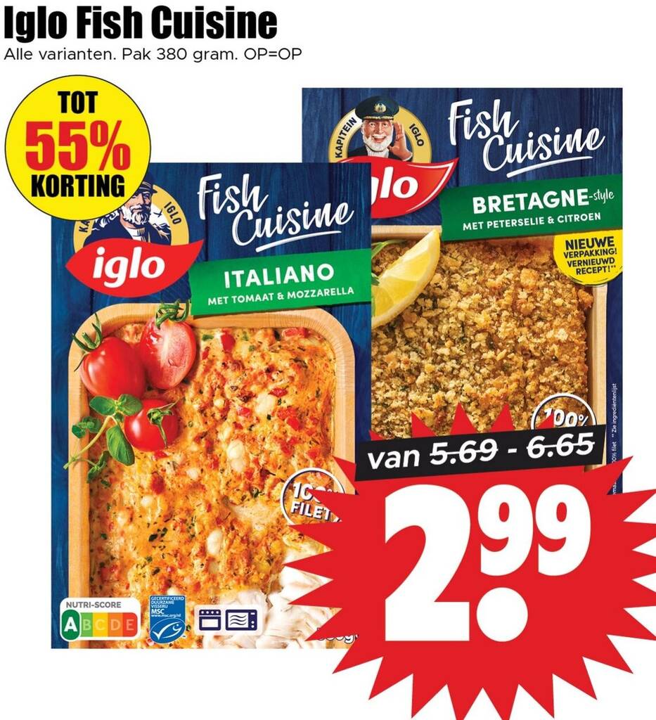 Iglo Fish Cuisine 380 g aanbieding bij Dirk