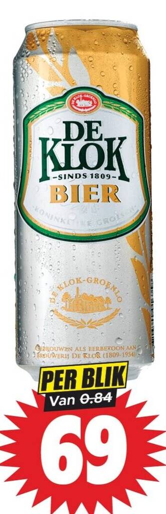 De Klok bier 50 cl aanbieding bij Dirk