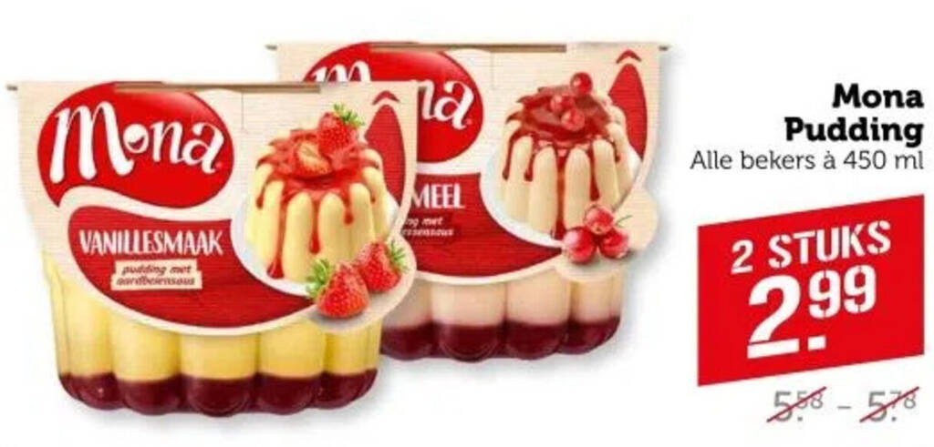 Mona Pudding 450 ml aanbieding bij Coop