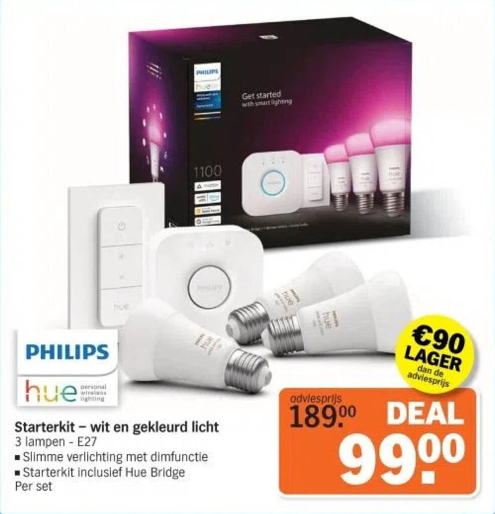 Philips with smart lighting aanbieding bij Albert Heijn