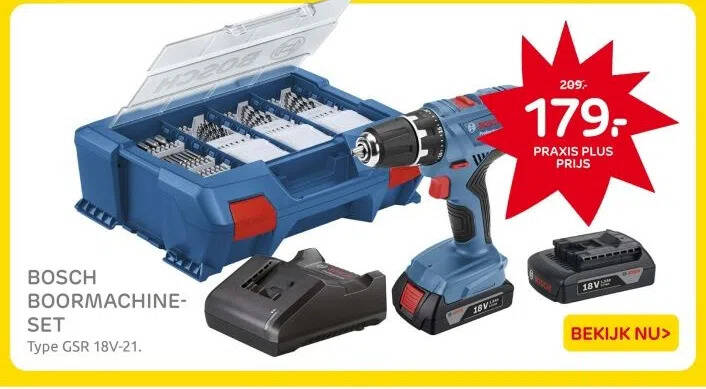 BOSCH BOORMACHINE- SET aanbieding bij Praxis