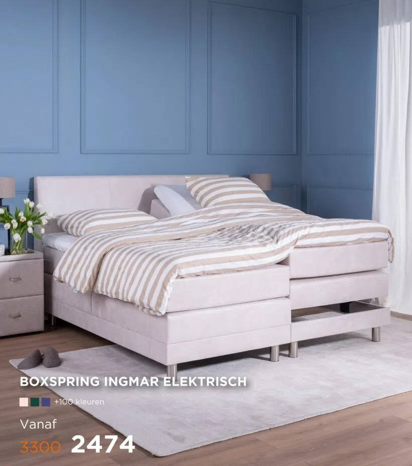 Boxspring Ingmar elektrisch aanbieding bij TotaalBED