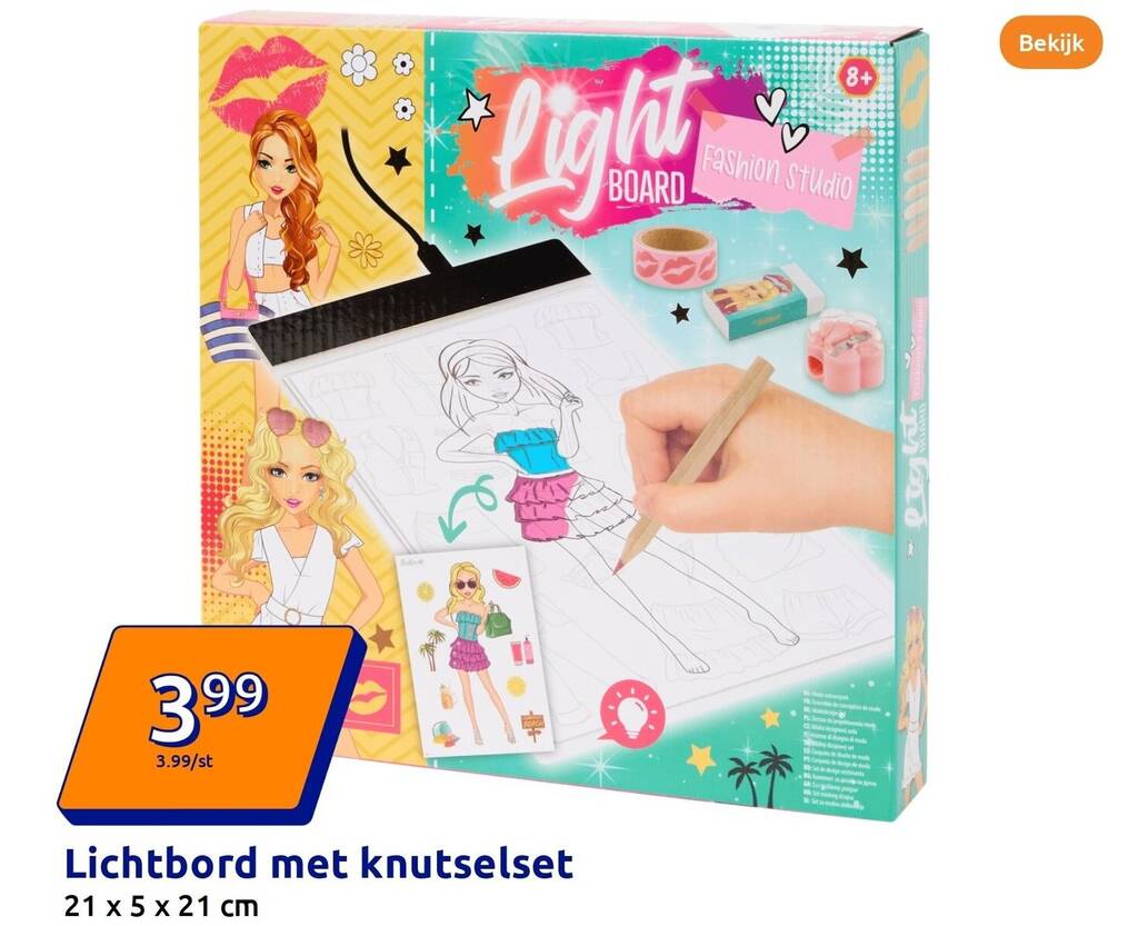 Lichtbord met knutselset 21 x 5 x 21 cm aanbieding bij Action