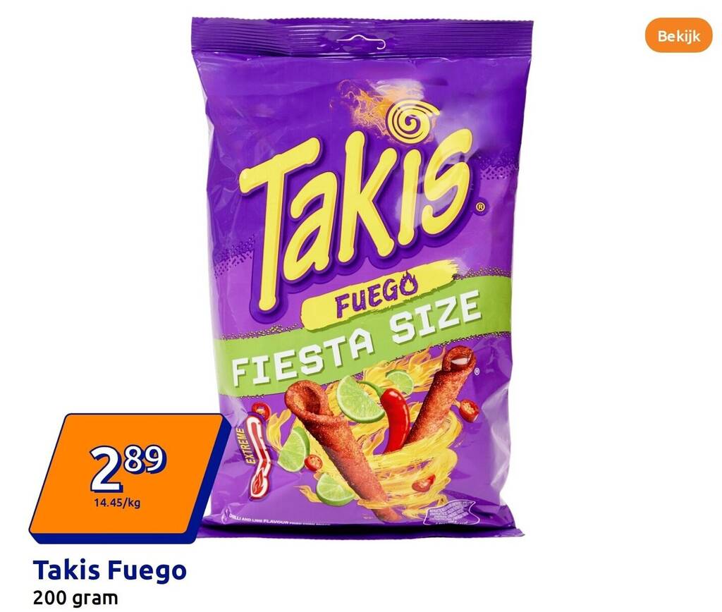 Takis Fuego 200 gram aanbieding bij Action