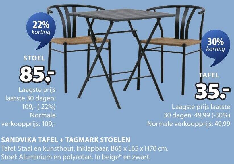 Sandvika tafel 65 x 65 x 70 cm aanbieding bij Jysk