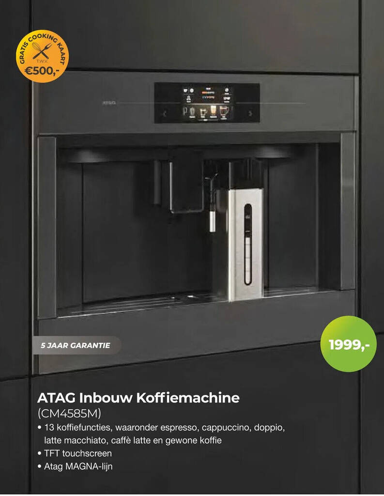 ATAG Inbouw Koffiemachine aanbieding bij EP Beerepoot