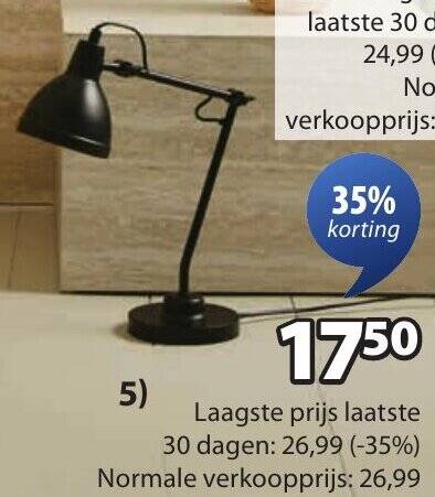 Patrik tafellamp Ø14 x H45 cm aanbieding bij Jysk
