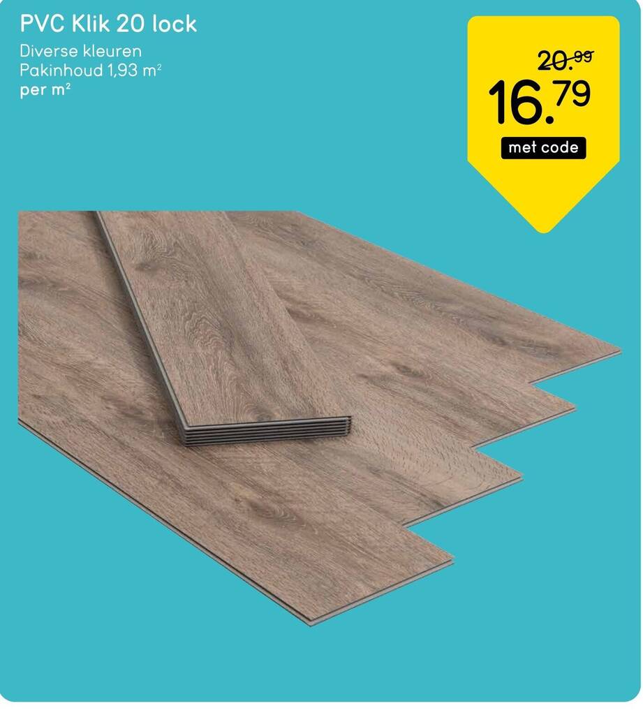 PVC Klik 20 lock aanbieding bij Leen Bakker