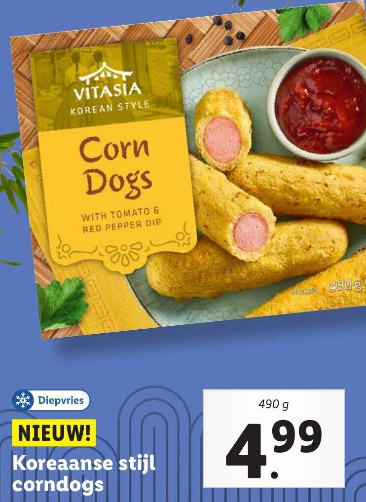 Koreaanse stijl corndogs 490 g aanbieding bij Lidl