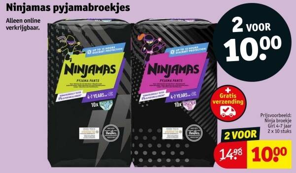 Ninjamas pyjamabroekjes aanbieding bij Kruidvat € 10,00 Geldig van 26 ...