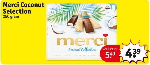 Merci Coconut Selection 250 g aanbieding bij Kruidvat