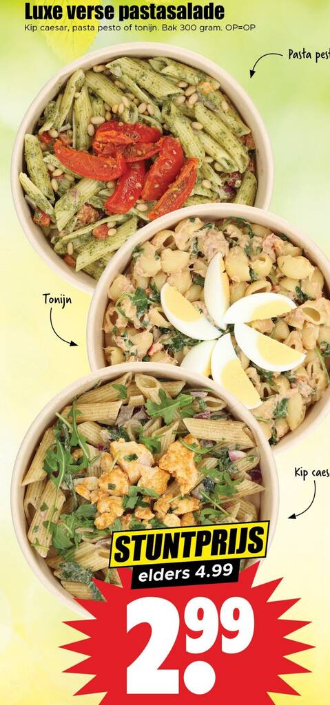Luxe verse pastasalade 300 g aanbieding bij Dirk