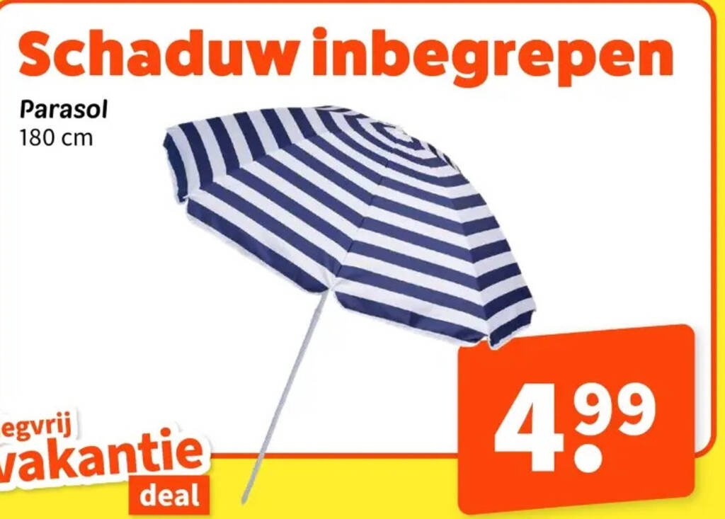 Parasol 180 cm aanbieding bij Wibra