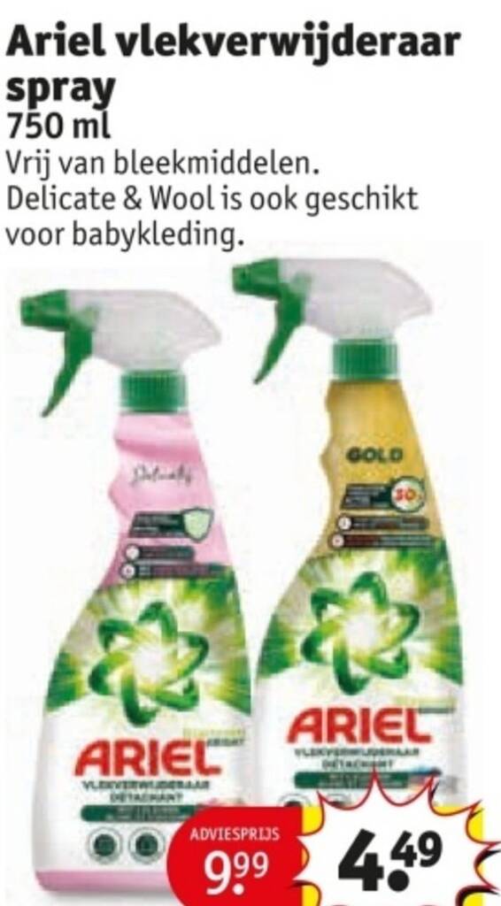 Ariel vlekverwijderaar spray 750 ml aanbieding bij Kruidvat