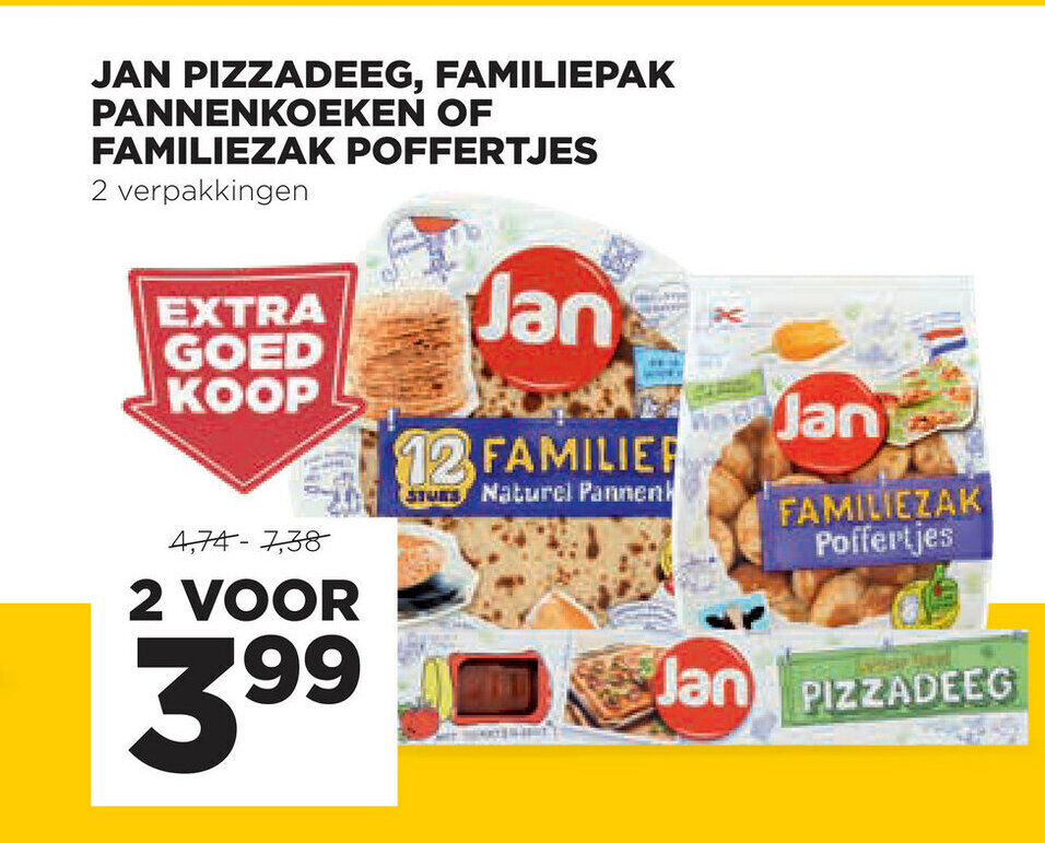 Jan pizzadeeg, Familiepak pannenzoeken of familiezak poffertjes 2 voor ...