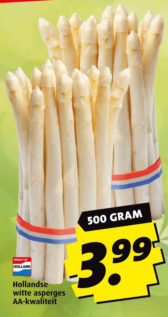 Hollandse witte asperges AA-kwaliteit 500 g aanbieding bij Boni