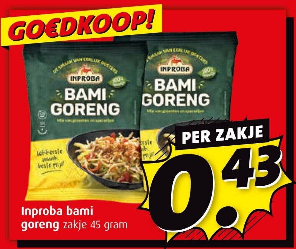 Inproba bami goreng 45 gram aanbieding bij Boni