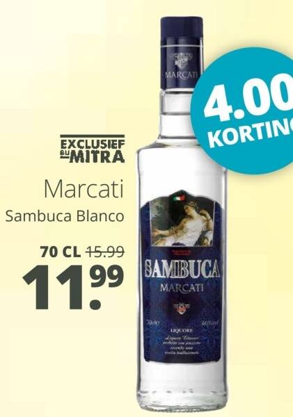Marcati Sambuca Blanco 70 cl aanbieding bij Mitra
