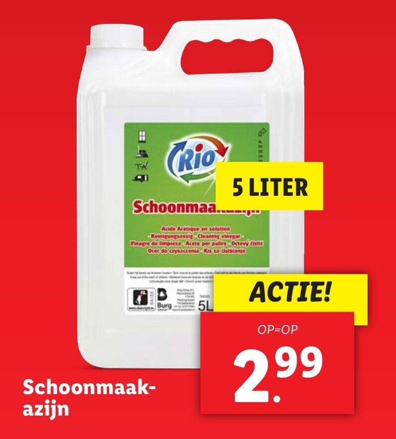 Schoonmaak azijn 5 liter aanbieding bij Lidl