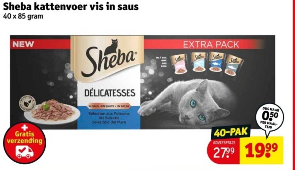 Sheba kattenvoer vis in saus 40x85 g aanbieding bij Kruidvat