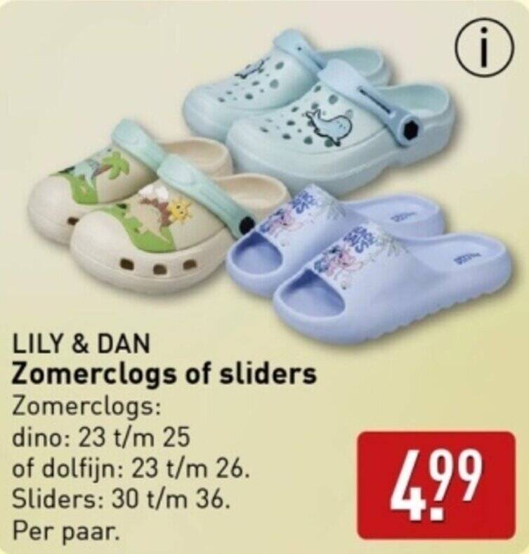 LILY & DAN Zomerclogs of sliders aanbieding bij ALDI