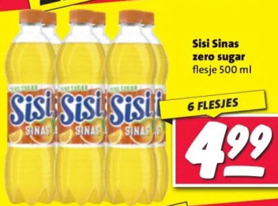 Sisi Sinas zero sugar 500 ml aanbieding bij Nettorama