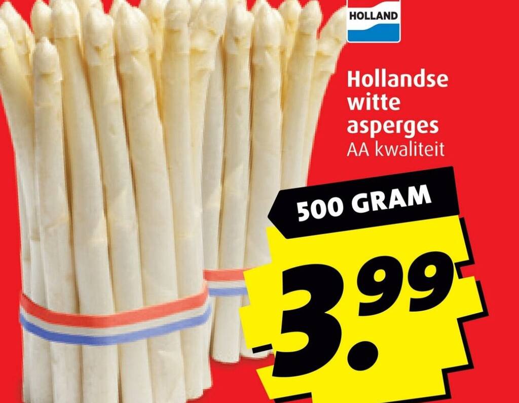 Hollandse witte asperges 500 g aanbieding bij Boni