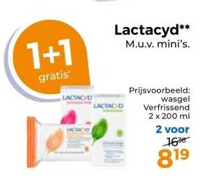 Lactacyd** M.u.v. mini's. aanbieding bij Trekpleister