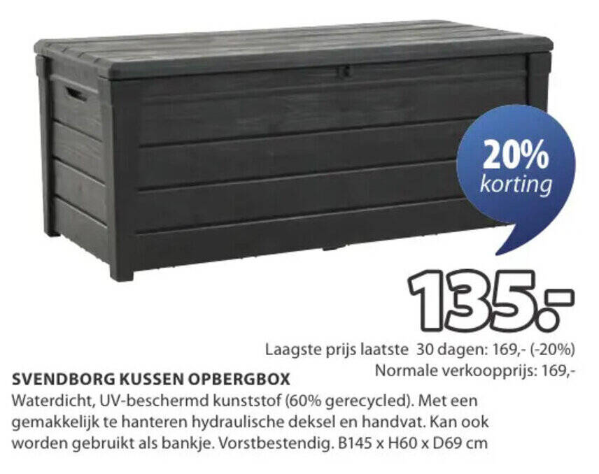 Svendborg kussen opbergbox 145 x 60 x 69 cm aanbieding bij Jysk