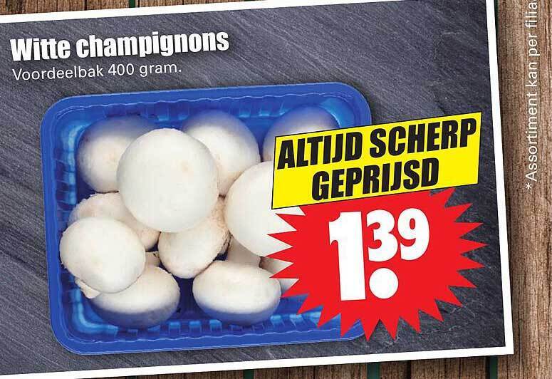 Witte Champignons 400g aanbieding bij Dirk