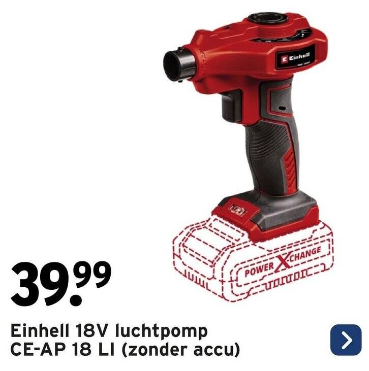 Einhell 18V luchtpomp CE-AP 18 LI aanbieding bij GAMMA