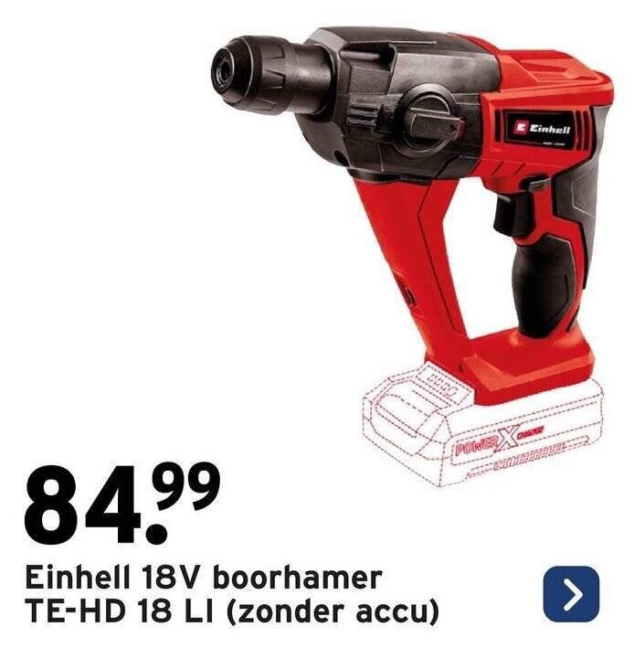 Einhell 18V boorhamer TE-HD 18 LI aanbieding bij GAMMA