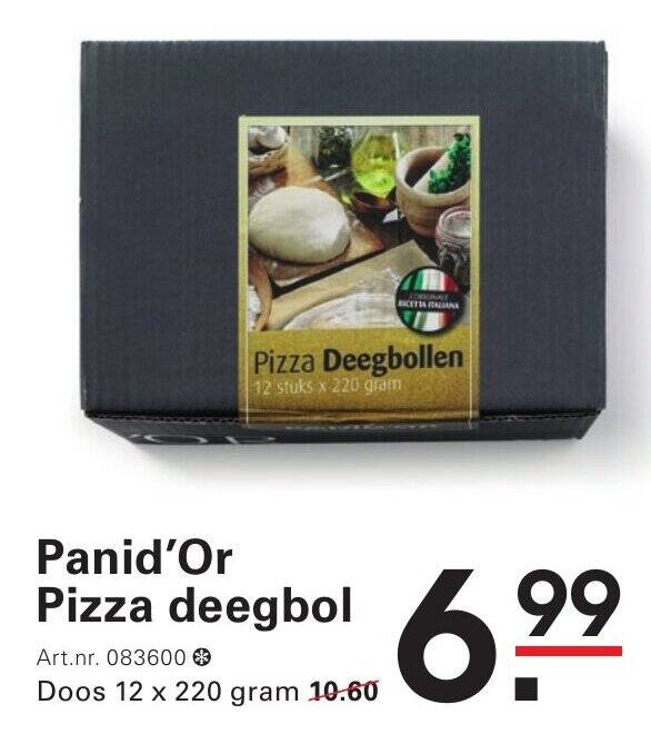 Panid'Or Pizza deegbol 12 x 220 gram aanbieding bij Sligro