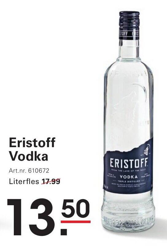 Eristoff Vodka aanbieding bij Sligro