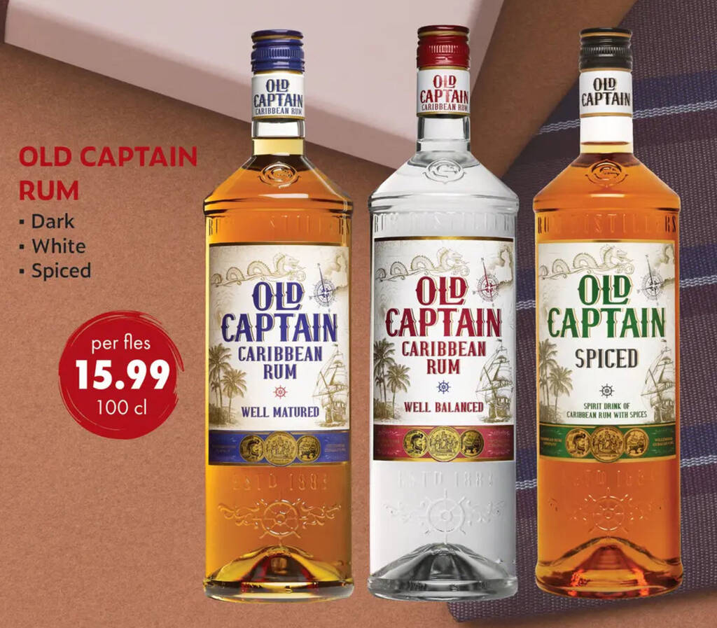Old Captain Rum 100 cl aanbieding bij uw topSlijter