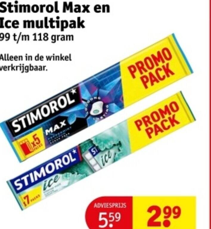 Stimorol Max en Ice multipak 99-118 g aanbieding bij Kruidvat