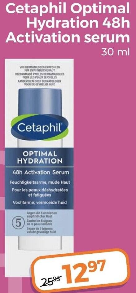 Cetaphil Optimal Hydration 48h Activation serum 30 ml aanbieding bij Trekpleister